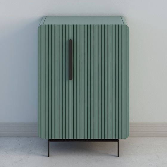 Striped Storage Cabinet 3D model