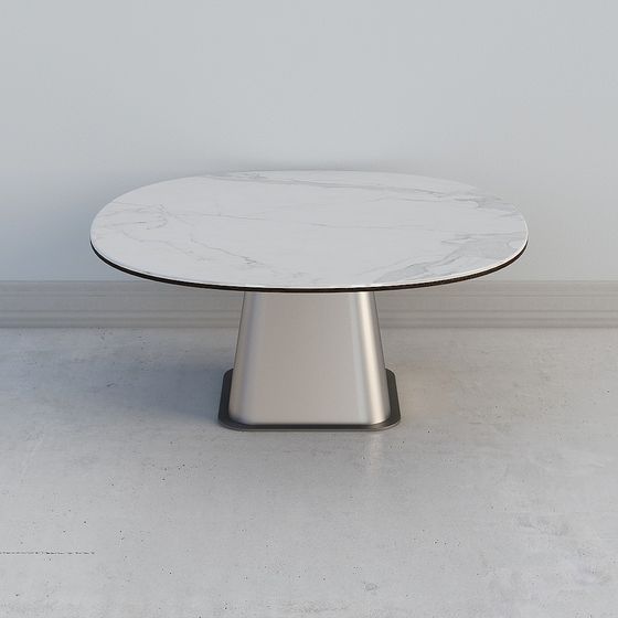 Modern Low-Polygon Round Table 3D model