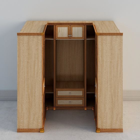 Elegant Low Poly Wardrobe 3D model