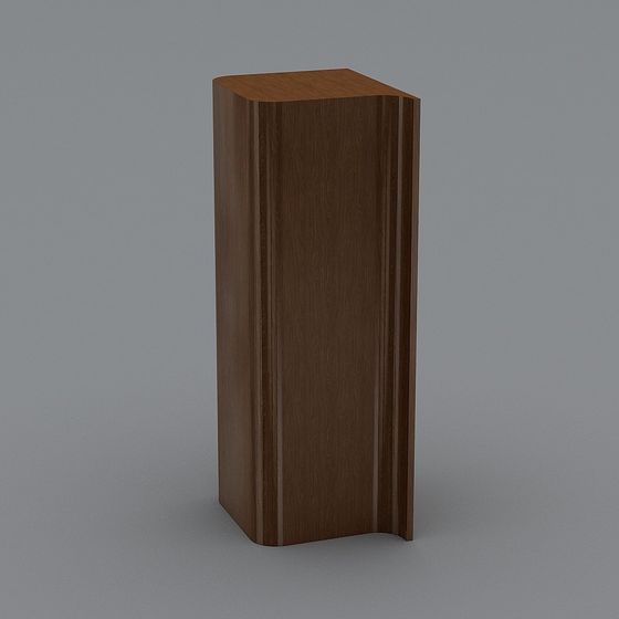 Elegant Wooden Hexagonal Column 3D model