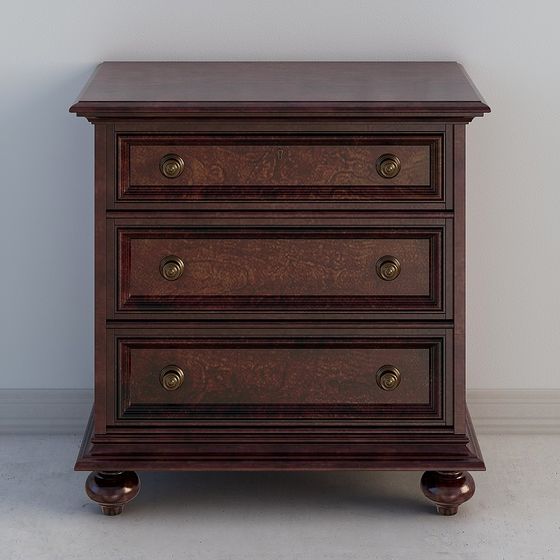 Classic Nightstand 3D model for Elegant Spaces