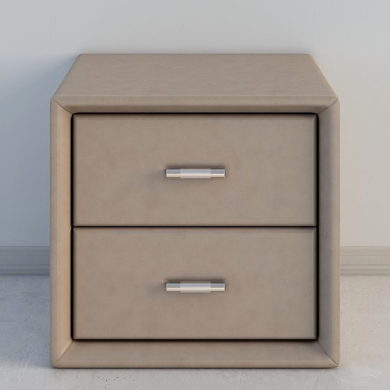 Elegant Earth Tone Bedside Table 3D Model – Free