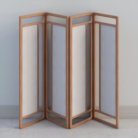 Vintage 4-Panel Screen 3D Model