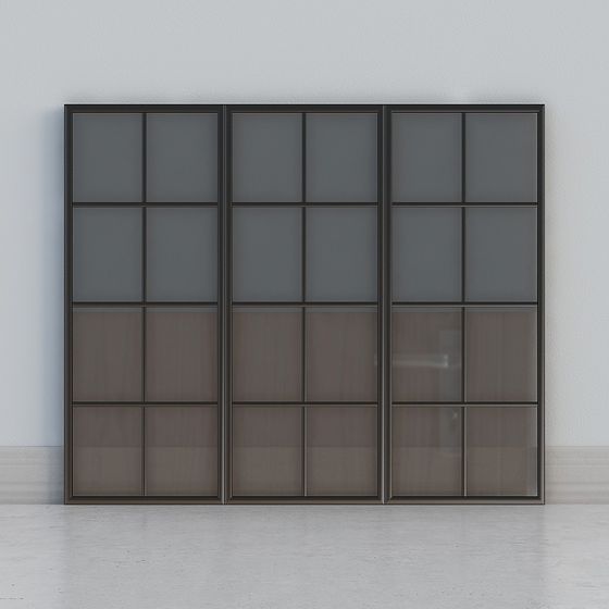 Industrial Glass Partition Wall 3D model
