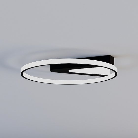 Modern Black Ceiling Light 3D Model