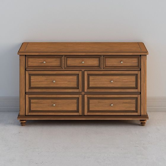 Vintage Six-Drawer Dresser 3D model for Creative Projects