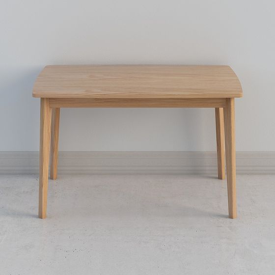 Earth Color Dining Table 3D Model – Free
