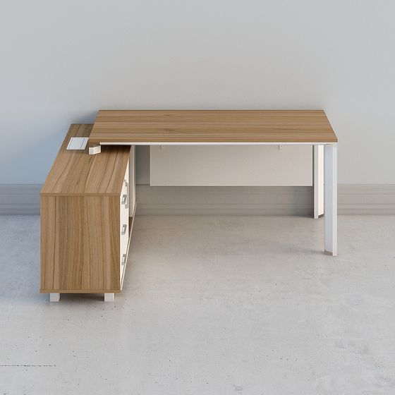 L-Shaped Office Desk 3D model