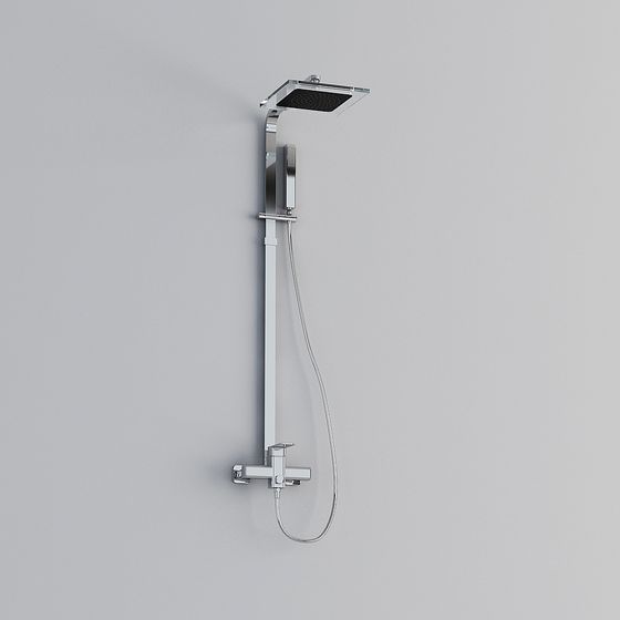 Modern Minimalist Shower System 3D model for Stylish Interiors