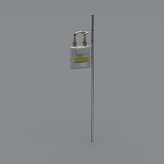 Urban Water Meter Pole 3D model