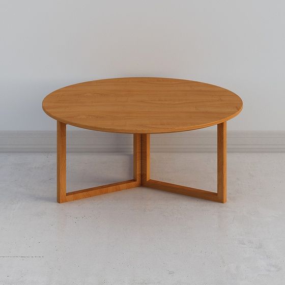 Low-Polygon Round Table 3D model for Interior Design