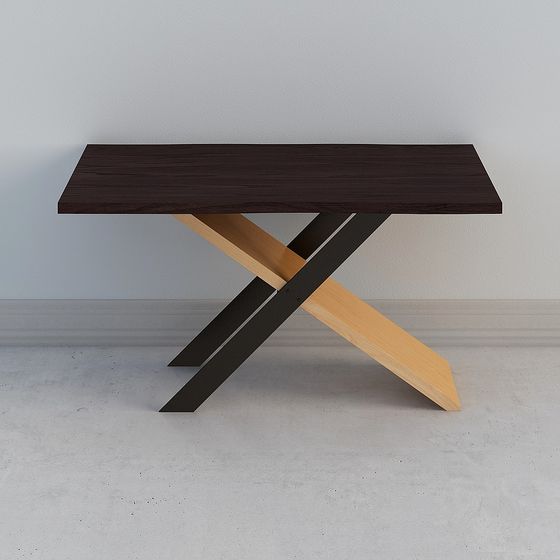 Cross Table 3D Model - Low-Poly Design