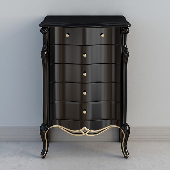 Elegant Black Chest 3D model