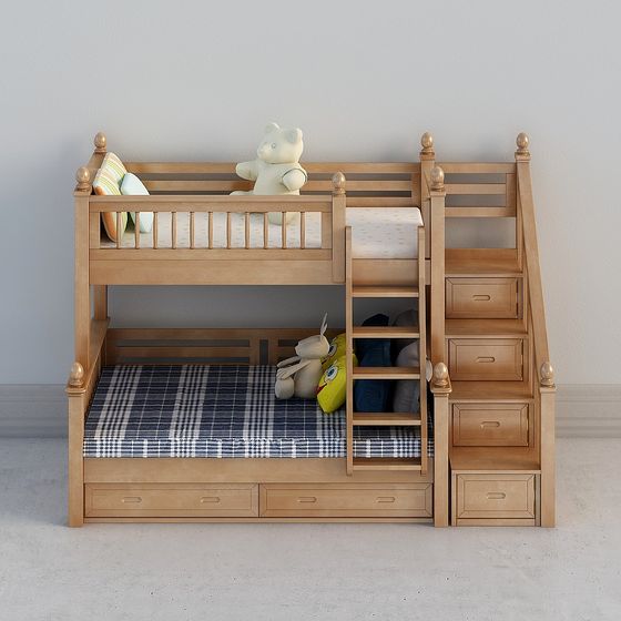 Cozy Kids Bunk Bed 3D model