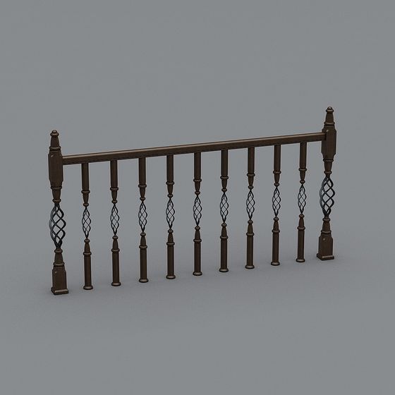 Elegant Vintage Iron Railing 3D Model for Creative Projects