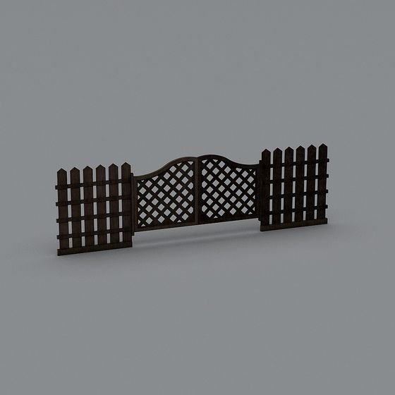 Classic Low-Poly Wooden Fence 3D model for Garden Designs