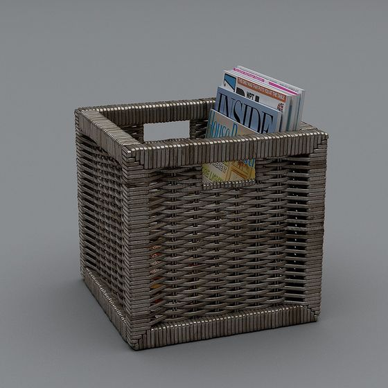 Low-Poly Woven Storage Basket 3D model