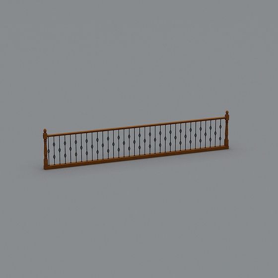 Vintage Wrought Iron Railing 3D model for Classic Design