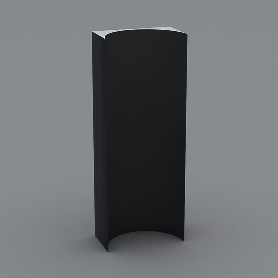 Curved Pillar 3D Model - Futuristic Aesthetic