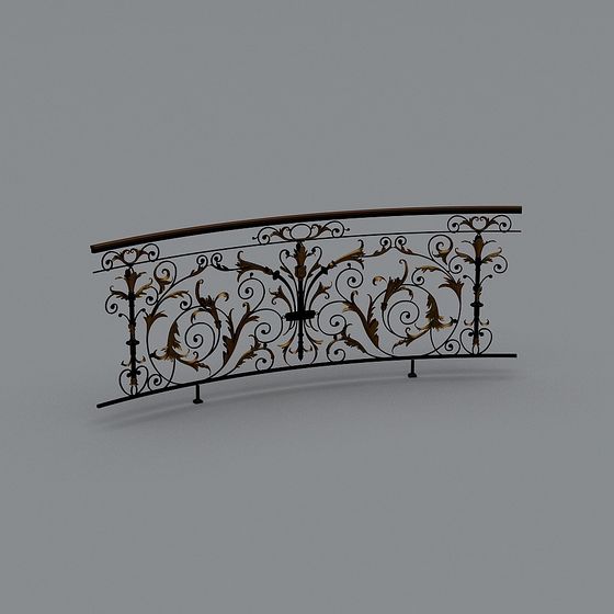 Elegant Iron Railings 3D model for Creative Projects