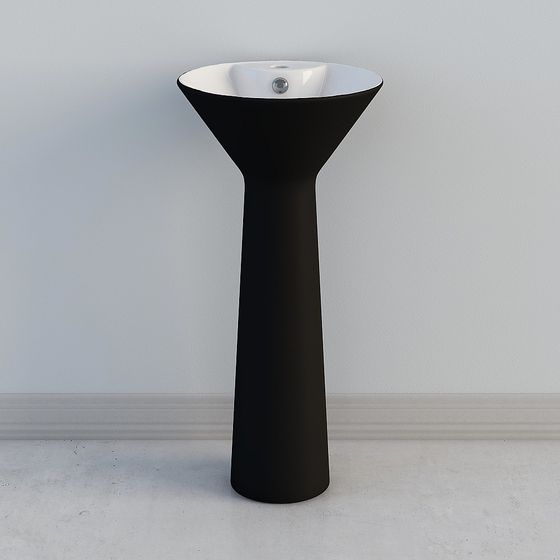 Unique Cone-Shaped Sink 3D Model – Modern Metallic Design