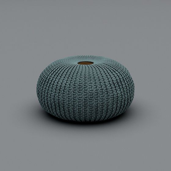 Cozy Knit Pouf 3D model