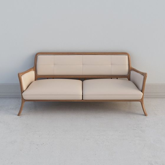 Elegant Low-Poly Sofa 3D model