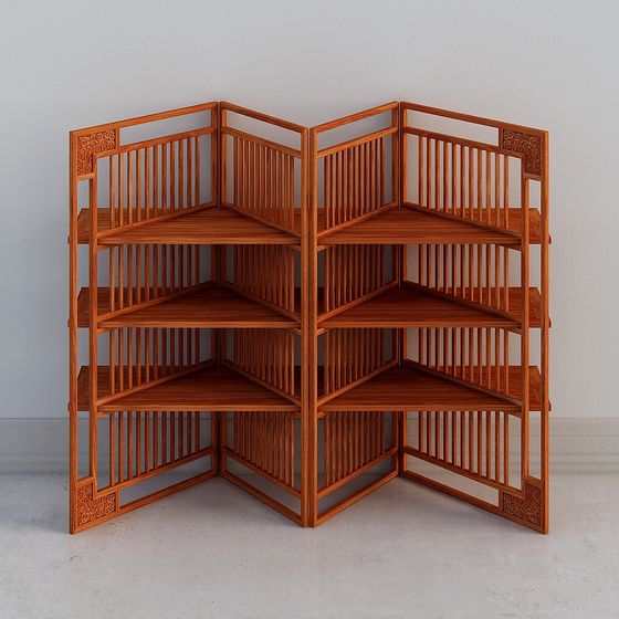 Oriental Folding Bookshelf 3D model
