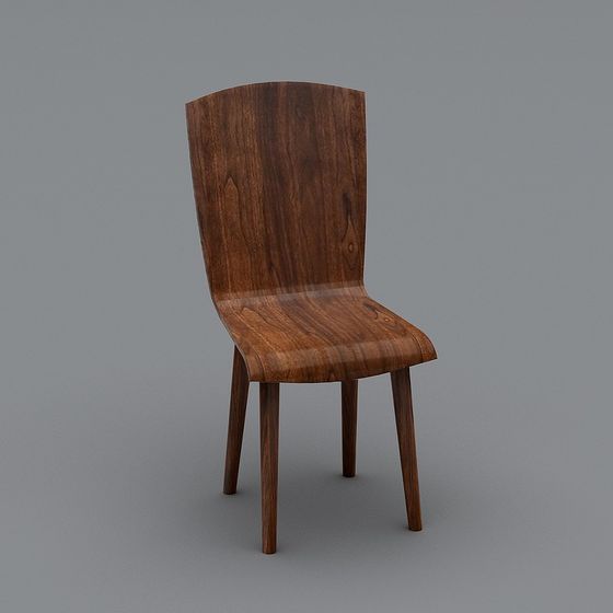 Elegant Wooden Chair 3D model for Modern Design