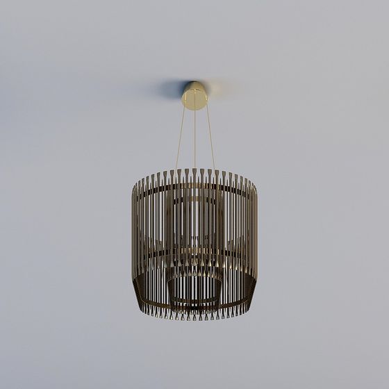 Stylish Low-Polygon Hanging Lamp 3D model