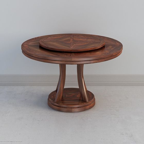Stylish Low-Poly Round Table 3D model