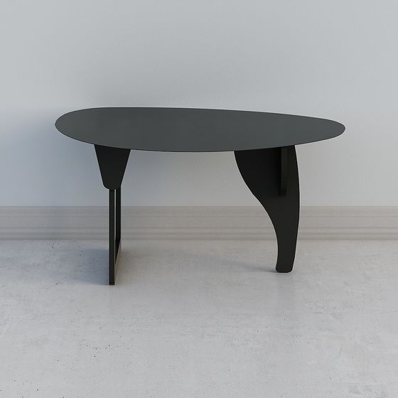 Streamlined Oval Table 3D model for Interior Design