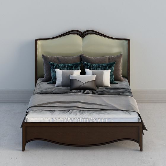 Elegant 3D Bed Model for Modern Home Design