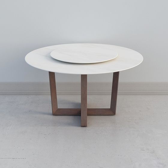 Elegant Low-Polygon Round Table 3D model