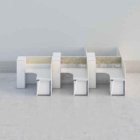 Modern Minimalist Shared Workspace 3D model