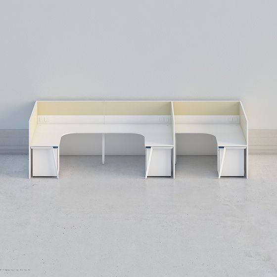 Dual Workstation 3D model for Modern Offices