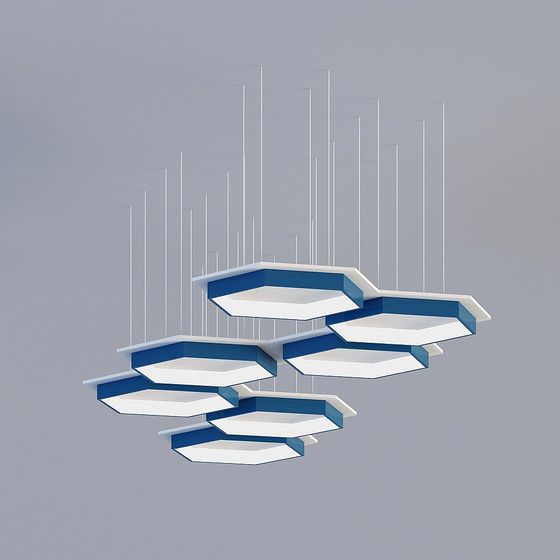 Futuristic Low-Poly Hexagonal 3D Model