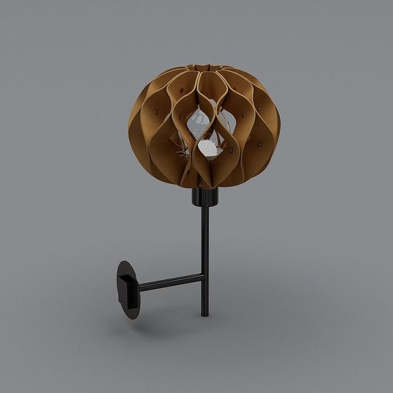 Elegant 3D Light Fixture Model – Golden Petal Design