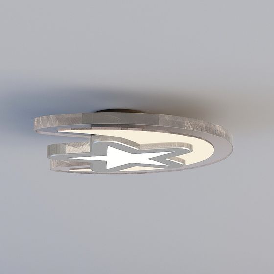 Starlight Ceiling Light 3D Model – Modern Dual-Ring Design
