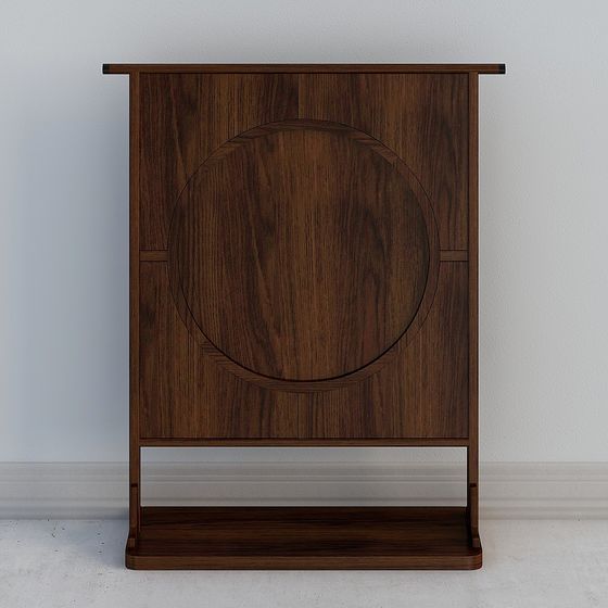 Vintage Circular Window Cabinet 3D model