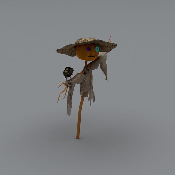 Charming Scarecrow 3D model for Creative Projects