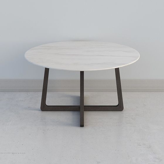 Stylish Low-Polygon Round Table 3D model