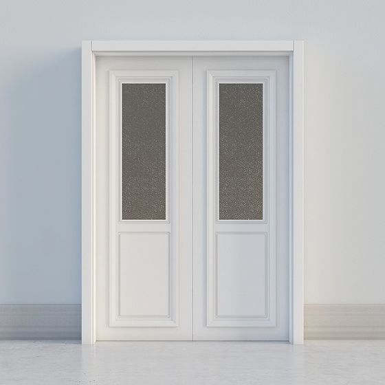 Modern Glass Panel Door 3D model