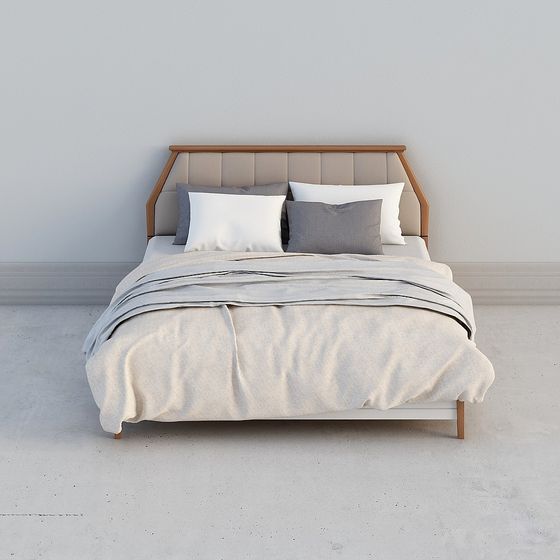 Modern Low-Poly Bed Frame 3D model