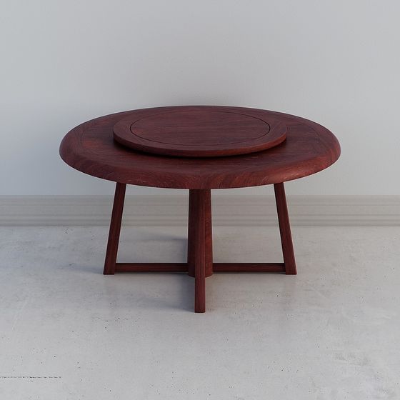 Elegant Low-Poly Round Table 3D model