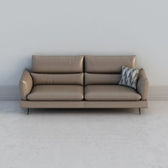 Chic Low-Poly Sofa 3D model for Contemporary Spaces