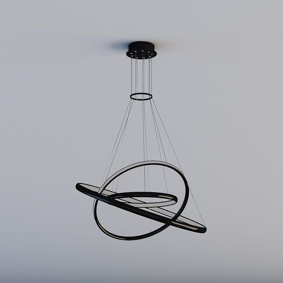 Suspended Halo Pendant Light 3D model