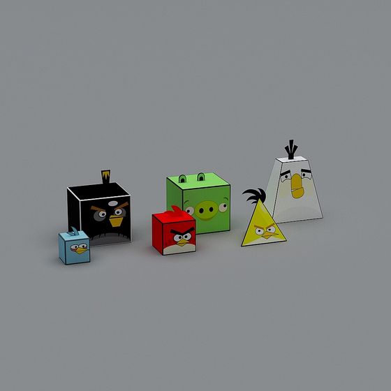 Cube Birds 3D Model for Creative Projects