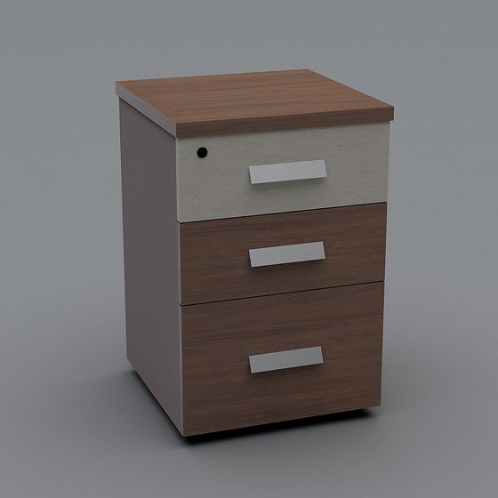 Modern Low-Poly Office Cabinet 3D model