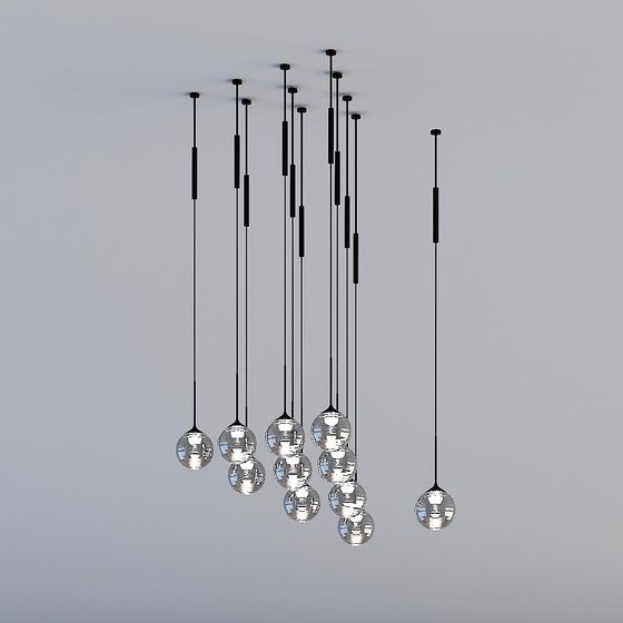 Stylish Hanging Lamp 3D model for Contemporary Spaces
